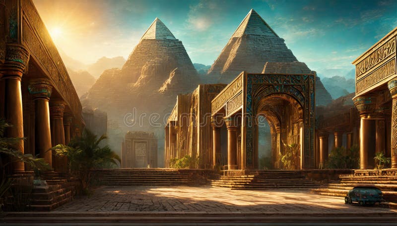 Egyptian Abstract Background Stock Illustration - Illustration of tower ...