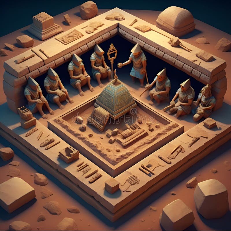Egyptian Ancient Civilization, 3d Render. Computer Digital Drawing ...
