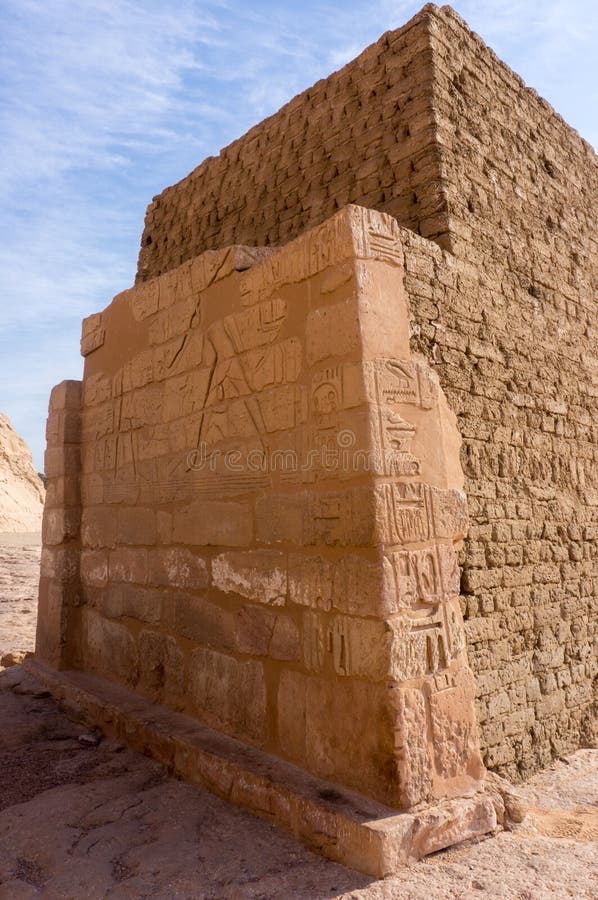 Egyptian Ancient Temple Engravings on Stock Image - Image of ...