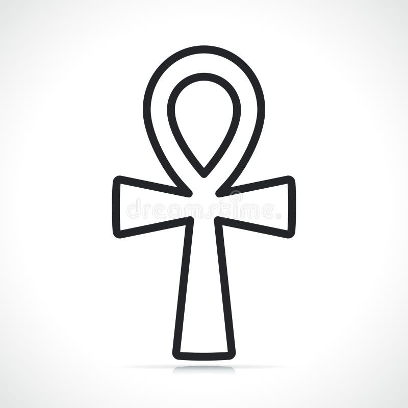Egyptian Ankh Outline Icon Isolated Stock Vector - Illustration of ...