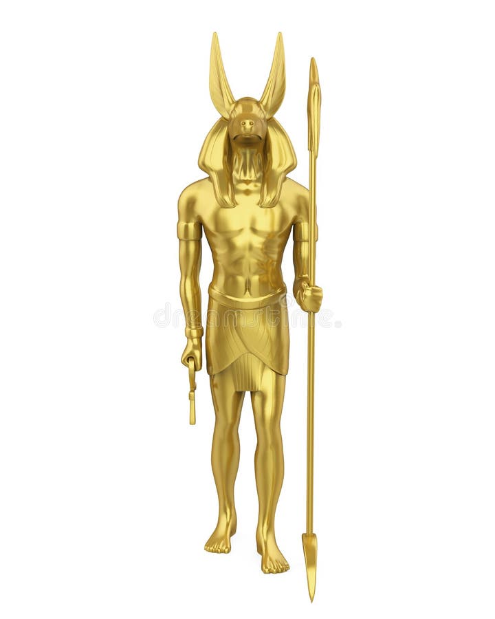 Egyptian Anubis Statue Isolated Stock Illustration - Illustration of ...