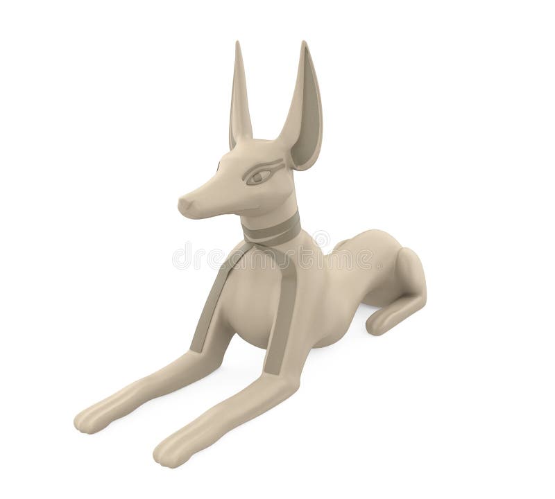 Egyptian Anubis Statue Isolated Stock Illustration - Illustration of ...