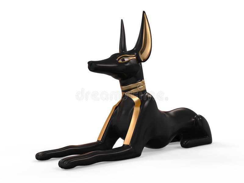 Stylized Egyptian God Anubis Isolated Stock Illustration - Illustration ...