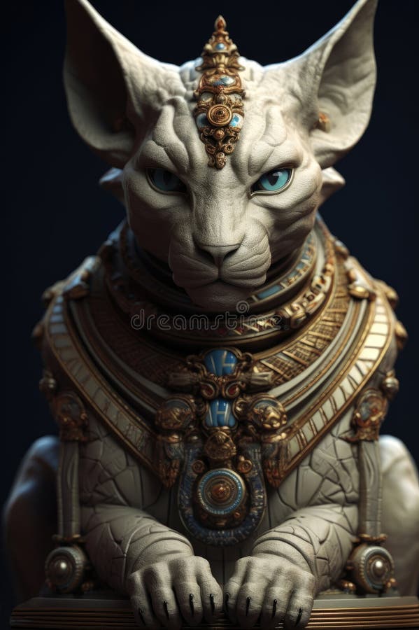 Egyptian cat Sphynx stock illustration. Illustration of antique - 277812249