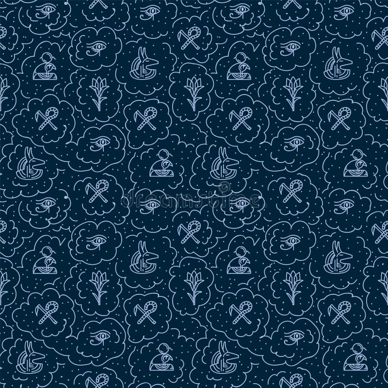 Egyptian Elements. a Mythological Pattern with the Gods of the Ancient ...