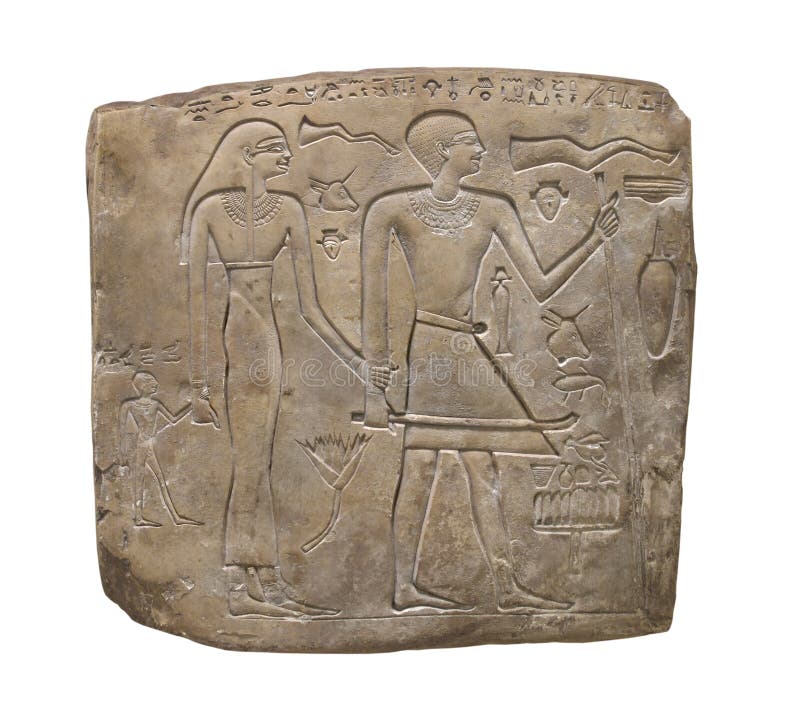 Egyptian Engraving of a Couple Isolated. Stock Photo - Image of ...