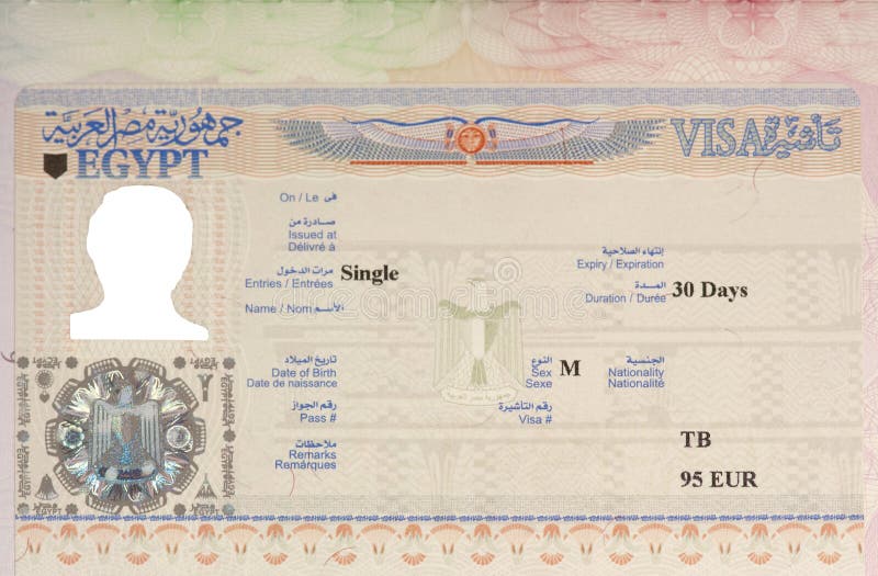 Egyptian entry visa stock image. Image of governmental - 29606403