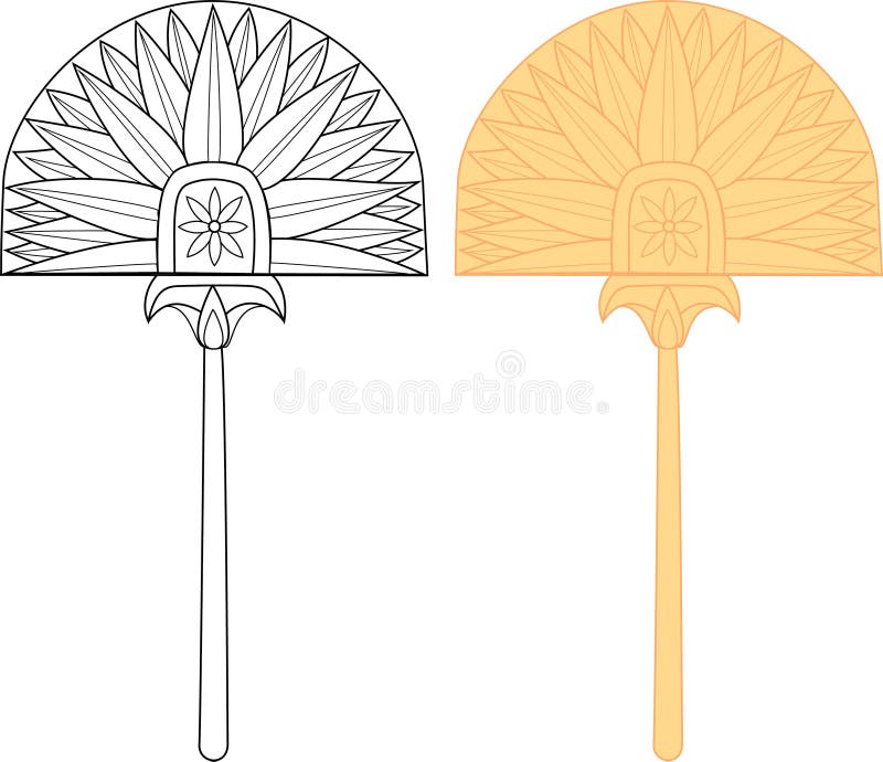 Egyptian fan stock vector. Illustration of breeze, cooling - 31342276