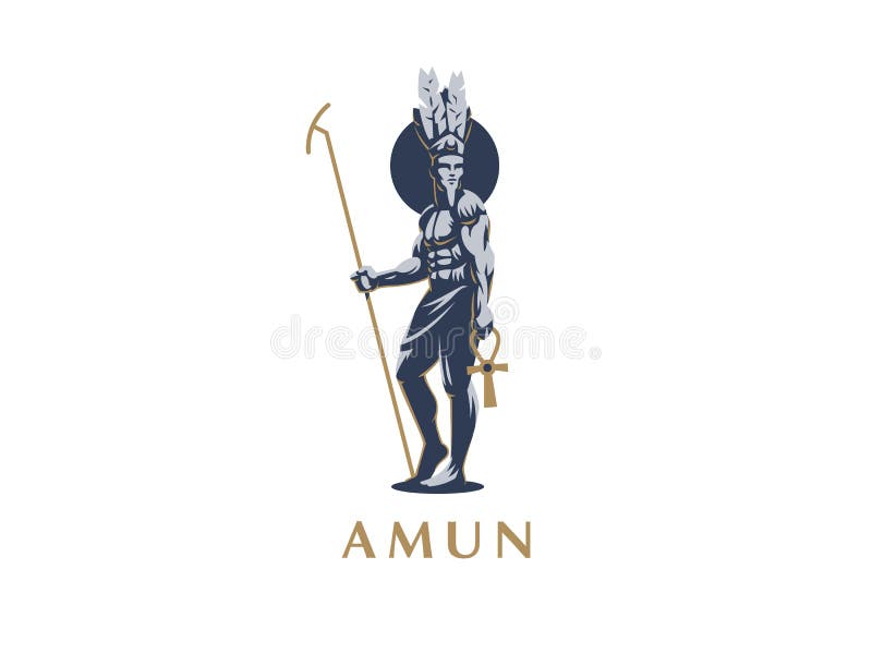 The Egyptian god Amun. stock vector. Illustration of belief - 122400861