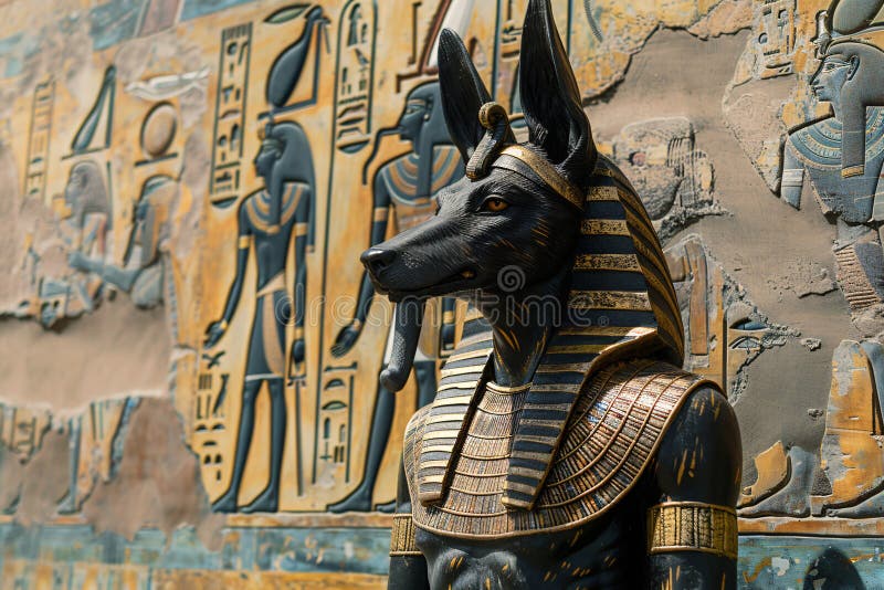 Egyptian God Anubis with Head of a Jackal Stock Illustration ...