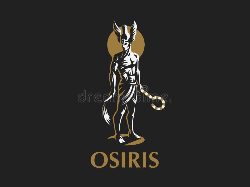The Egyptian God Osiris. Vector Emblem. Stock Vector - Illustration of ...