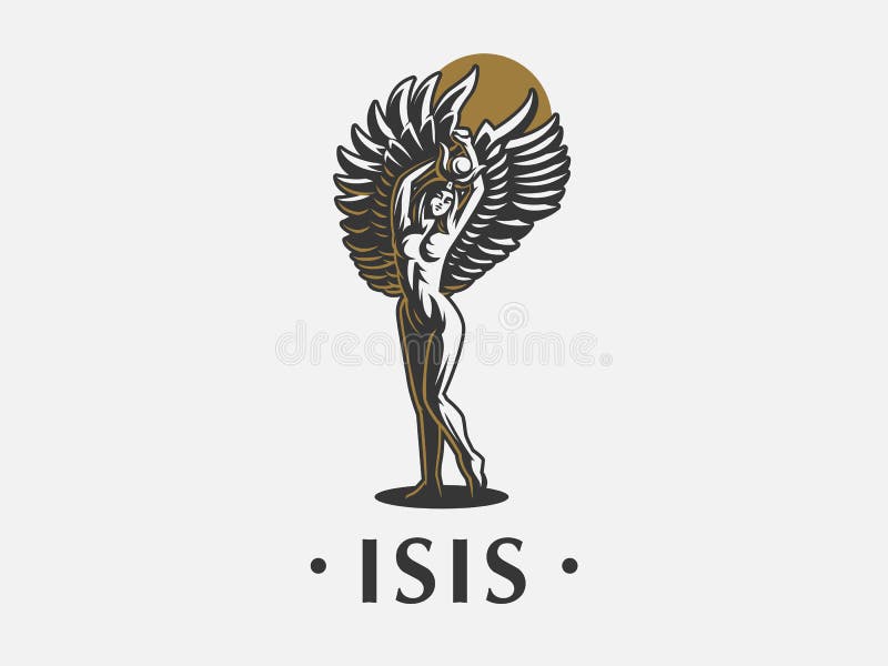 The Egyptian Goddess Isis. Vector Emblem. Stock Vector - Illustration ...
