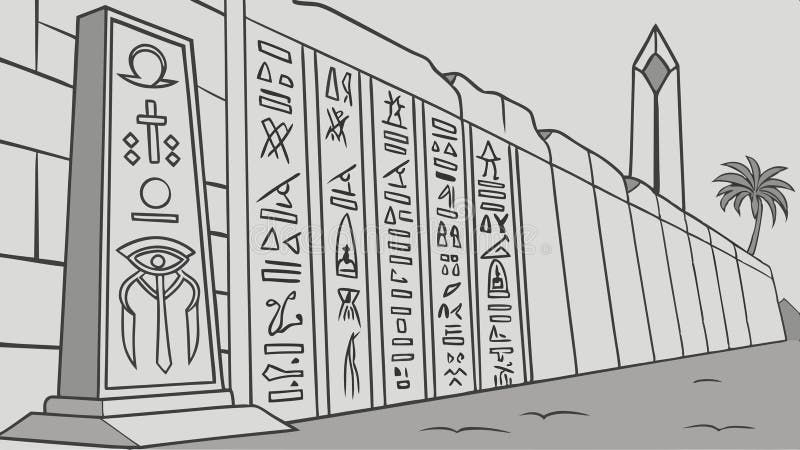 Egyptian Hieroglyph Wall, Ancient Script and Cultural Heritage Design ...