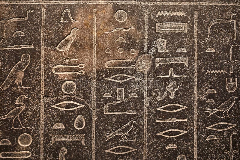 Ancient Hieroglyphic Script Stock Photo - Image of culture, classic ...
