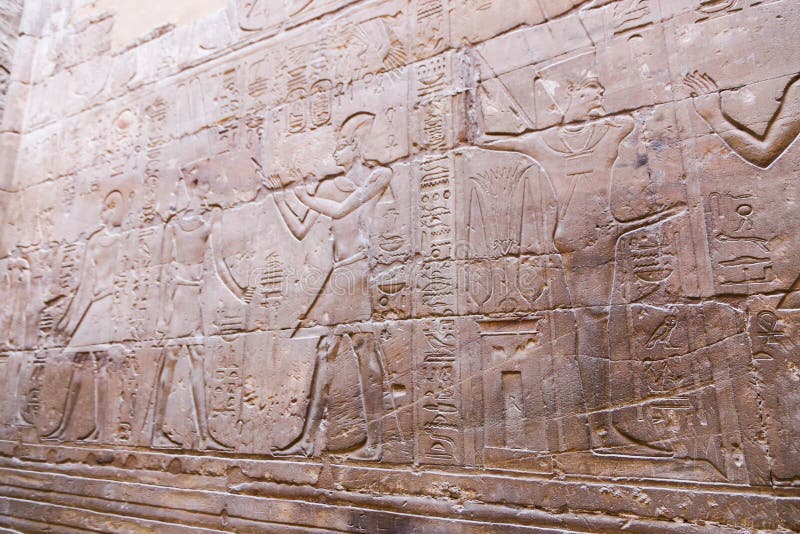 Egyptian Inscriptions at Temple - Egypt Stock Photo - Image of design ...