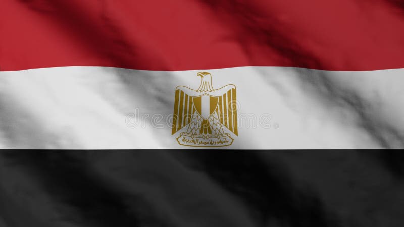 Egyptian National Flag. State Flag of Egypt Illustration. 3D Render ...