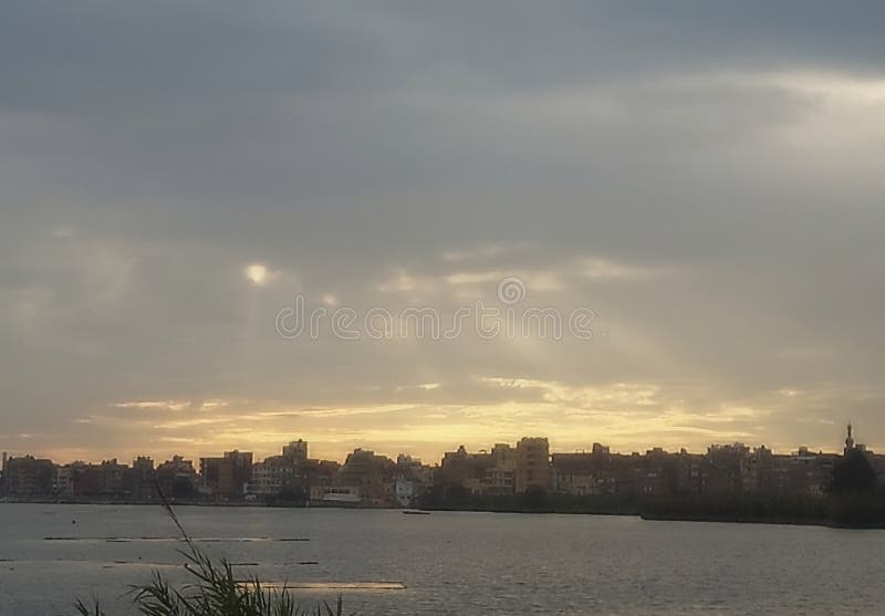 Egyptian Nile in sun set stock photo. Image of sunlight - 268288718
