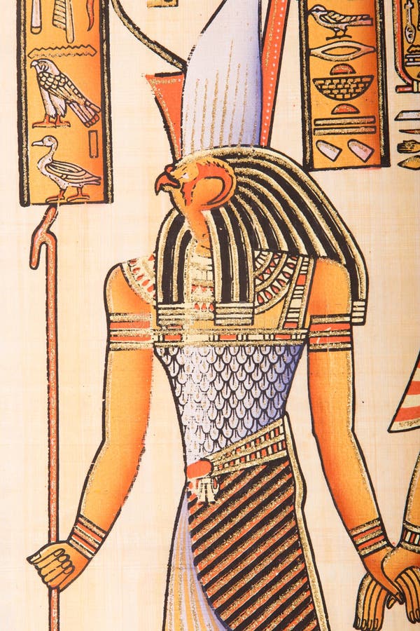Papyrus Painting Of Ancient Egyptian God Osiris Stock Image - Image of ...