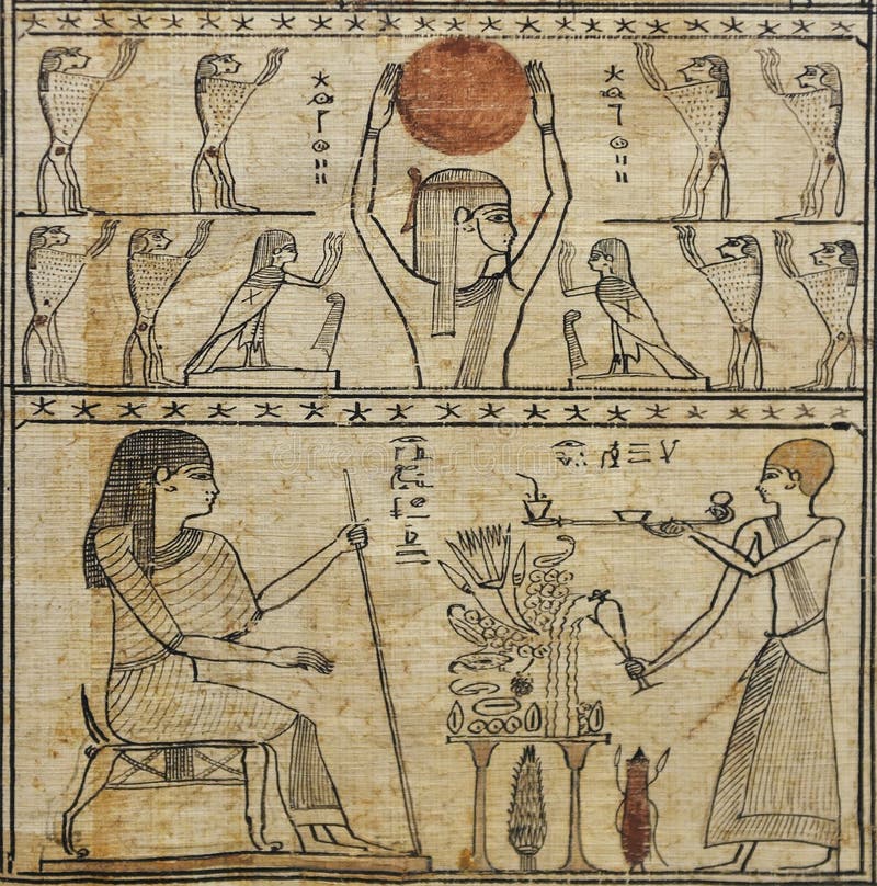 Egyptian Papyrus, the Book of the Dead. Stock Image - Image of ...