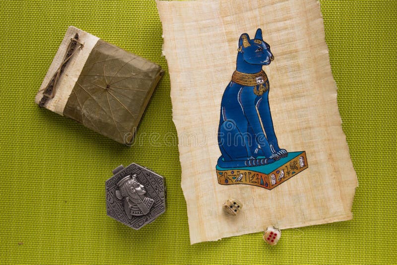 Egyptian Papyrus with a Cat Stock Image - Image of egypt, arts: 66545153