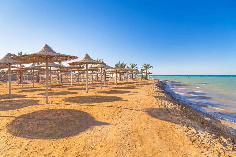 Beach on Red Sea, Hurghada, Egypt Stock Photo - Image of nature, beach ...
