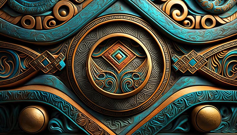 Egyptian Pattern Ancient Art. AI Generative. Stock Illustration ...