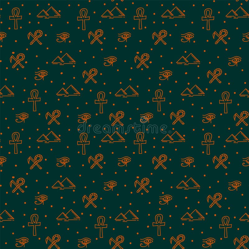Egyptian Pattern with Gold Elements. Ancient Egypt, Symbols of the ...