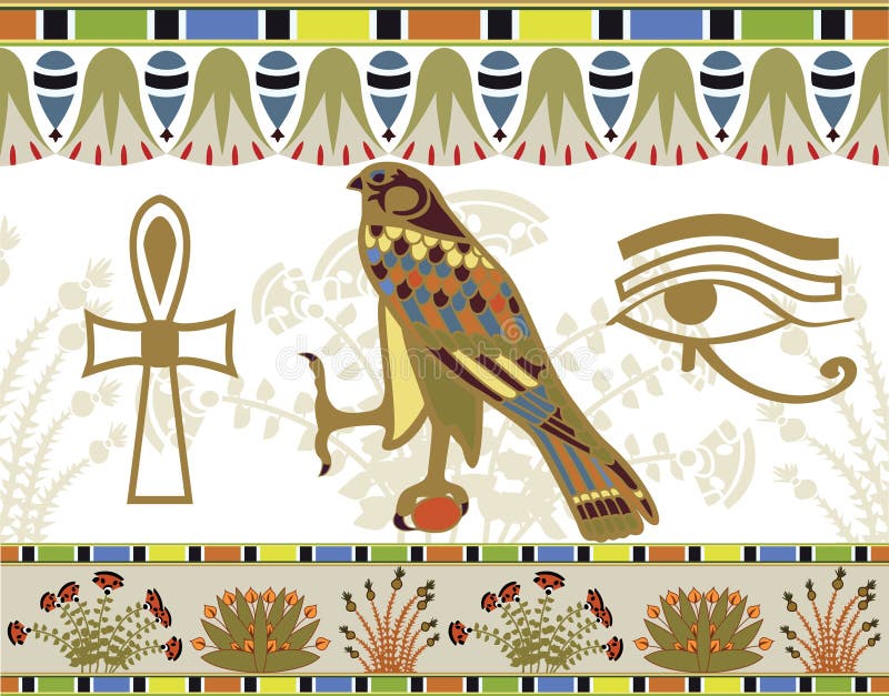 Egyptian Patterns and Symbols Stock Vector - Illustration of nature ...