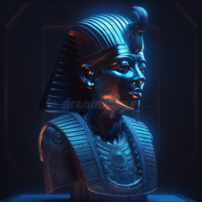 Egyptian Pharaoh Hyper-realistic Image Generative AI Stock Illustration ...