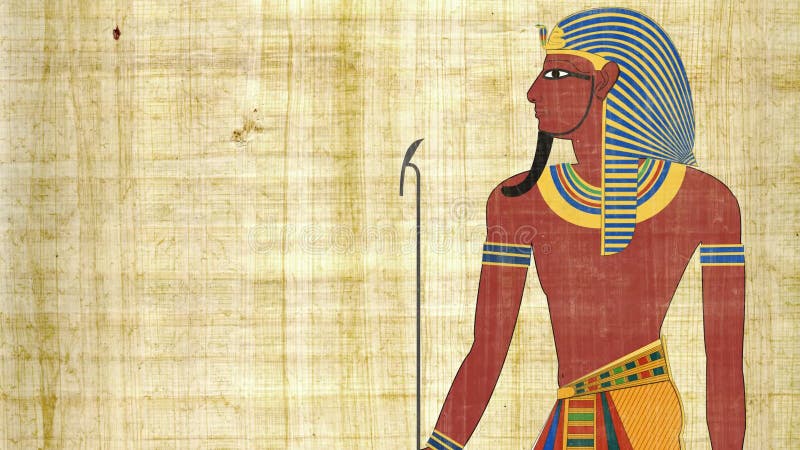 Egyptian Pharaoh on a Papyrus Background Stock Video - Video of ...