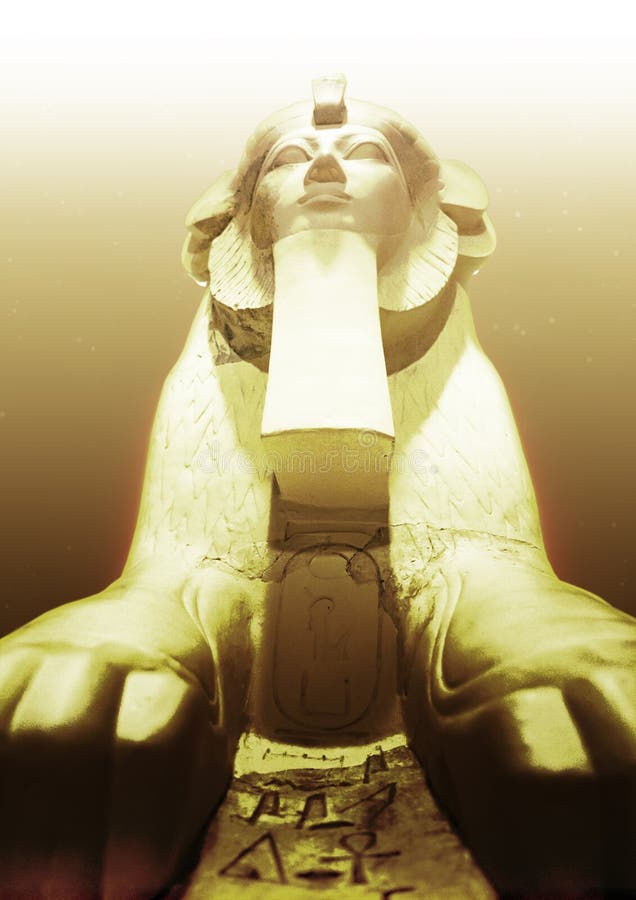 Egyptian Pharaoh Sphinx with Light Glowing Out of Him. Stock ...