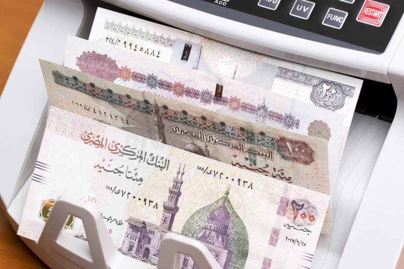 Egyptian Pound in the Counting Machine Stock Image - Image of machine ...