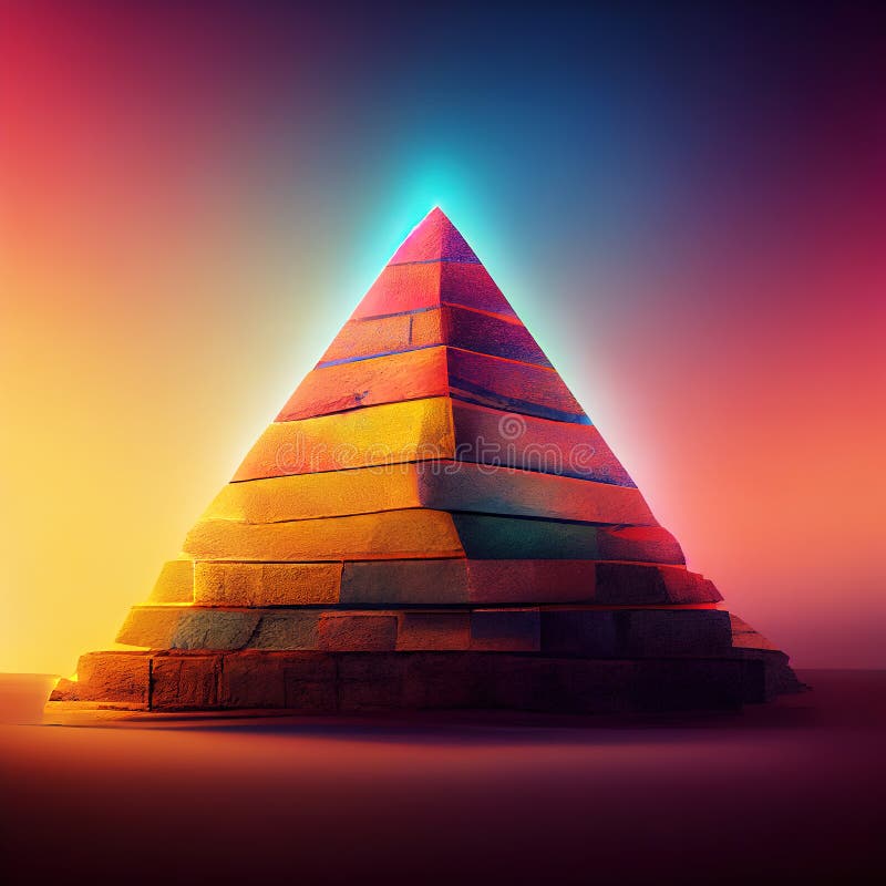 Egyptian Pyramid Colorful Illustration. Multicolor Ancient Pharaoh ...