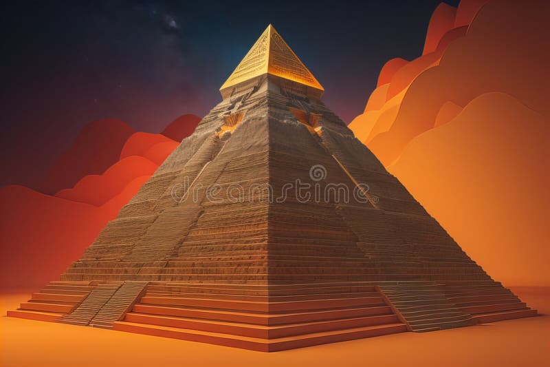 Egyptian Pyramid in the Desert. Generative Ai Stock Illustration ...