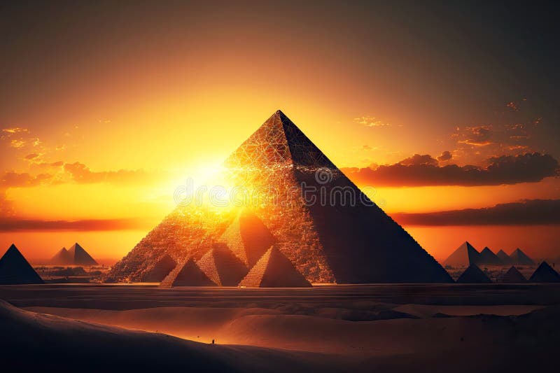 Egyptian Pyramid of Giza Complex during Sunset , Made with Generative ...