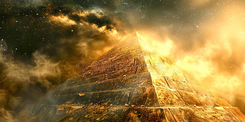 Egyptian pyramid in haze stock illustration. Illustration of landmark ...