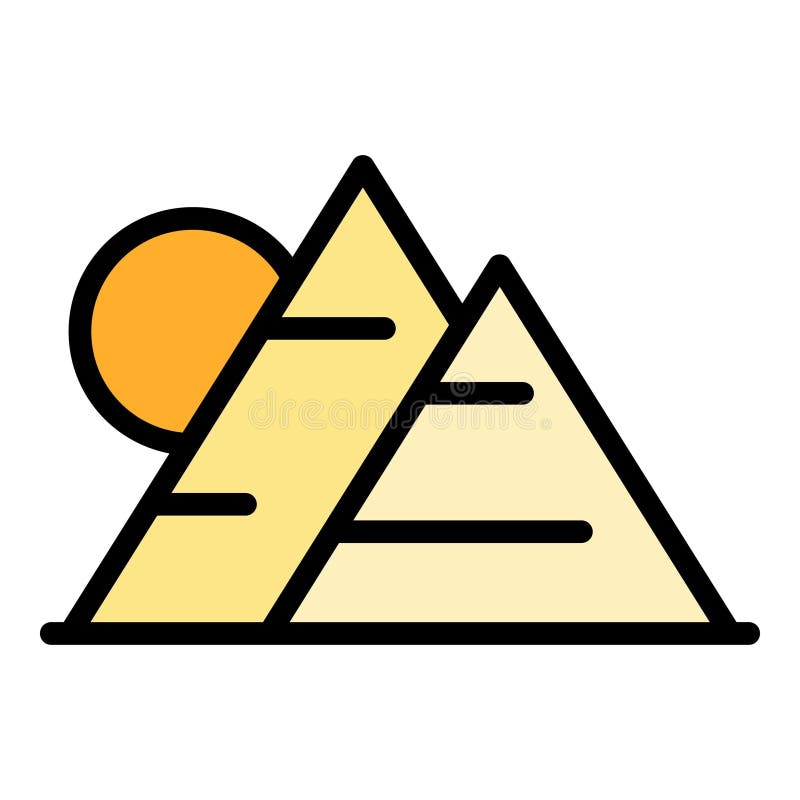 Egyptian Pyramid Icon Vector Flat Stock Vector - Illustration of color ...