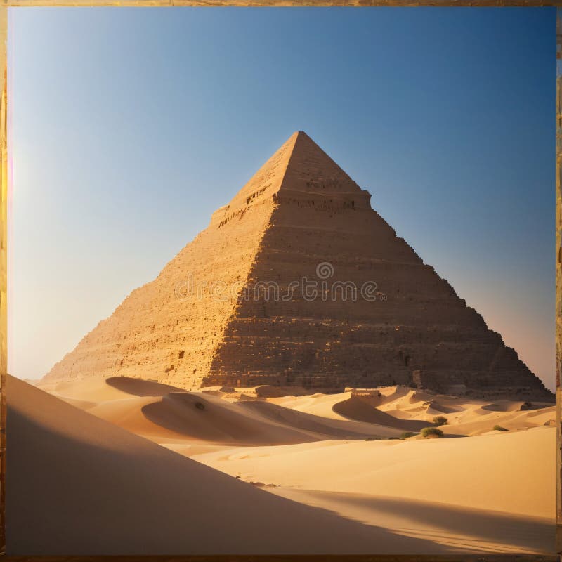 Egyptian Pyramid in Sand Desert and Clear Sky Made with Generative AI ...