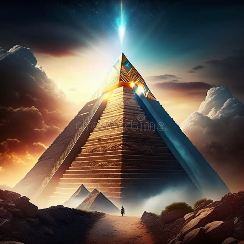 Egyptian Pyramids at Sunset. Vector Illustration in a Flat Style AI ...