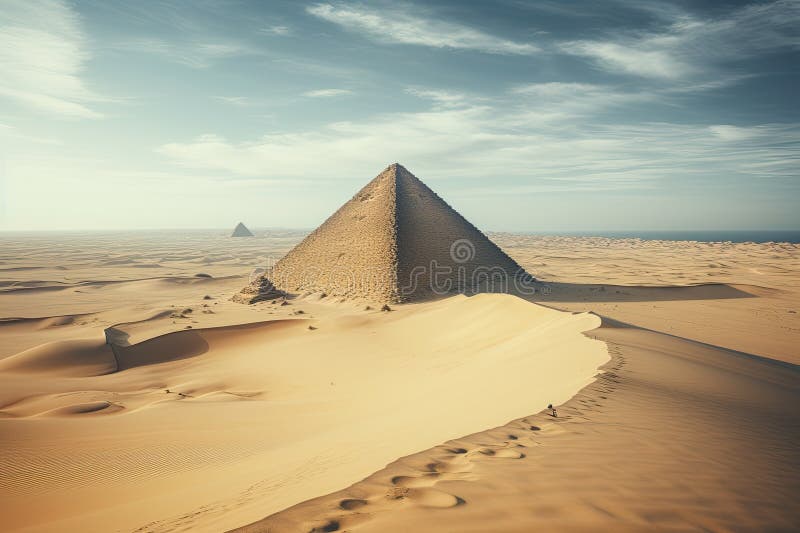 Egyptian Pyramids in Giza Desert, Cairo, Egypt, AI Generated Stock ...