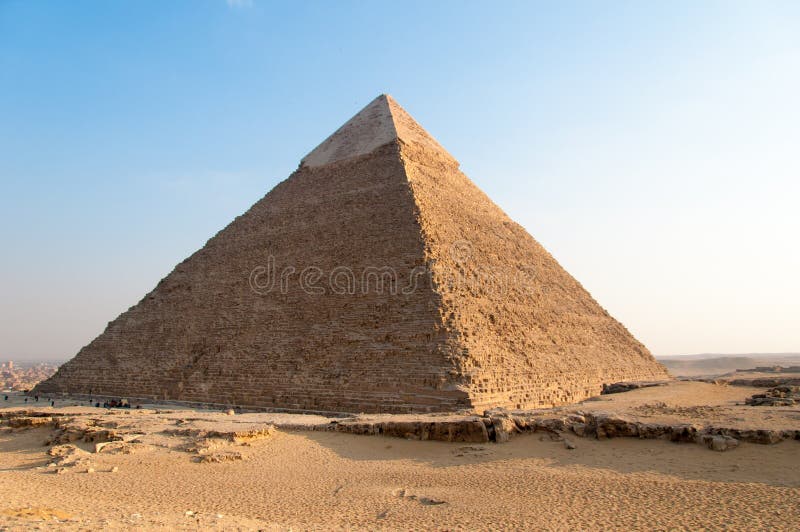 Egyptian Pyramids of the Giza Plateau, Cairo Stock Image - Image of ...
