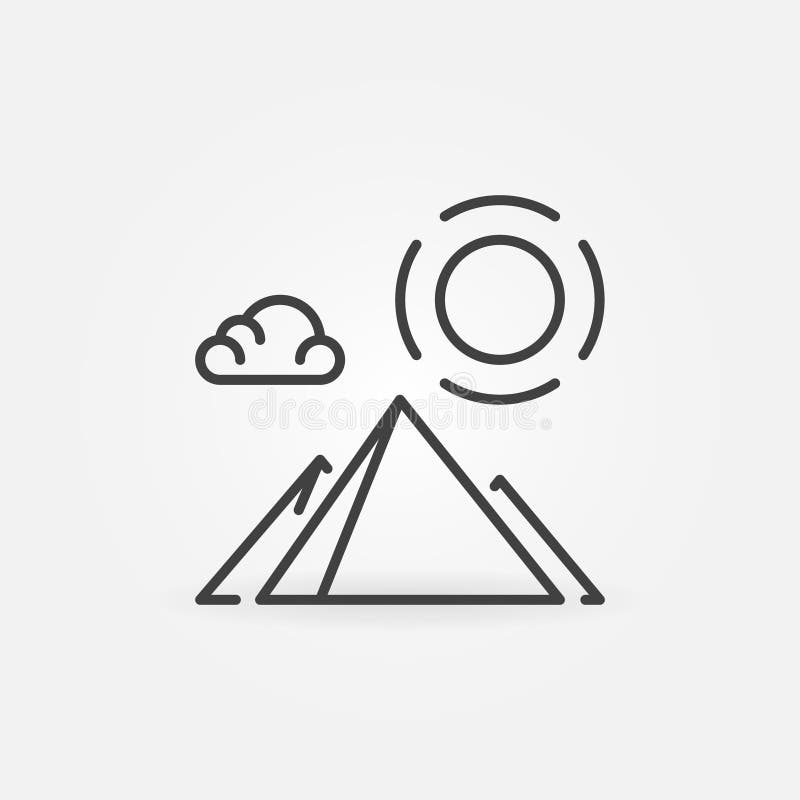 Egyptian Pyramids Landscape Vector Egypt Culture Concept Linear Icon ...