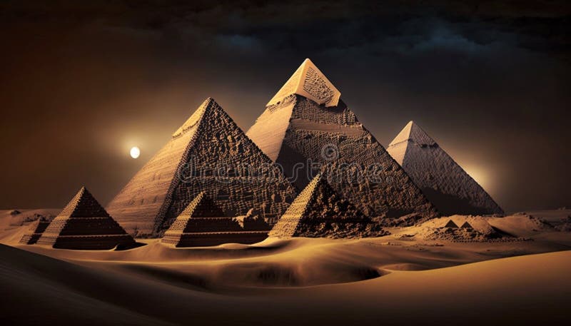 Egyptian Pyramids of Pharaoh. Generative AI Stock Illustration ...