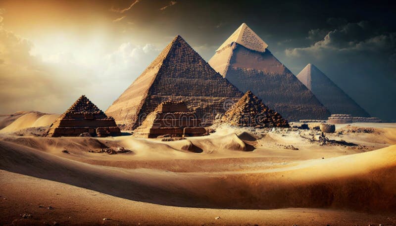 Egyptian Pyramids of Pharaoh. Generative AI Stock Illustration ...