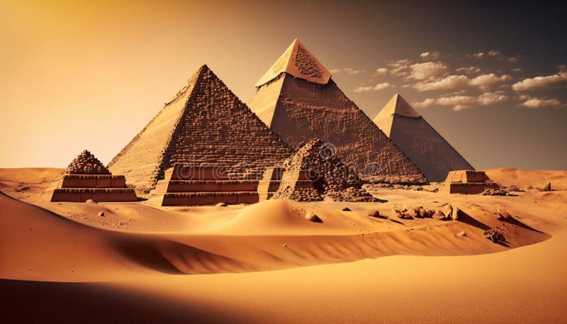 Egyptian Pyramids of Pharaoh. Generative AI Stock Illustration ...