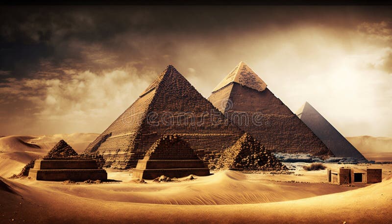 Egyptian Pyramids of Pharaoh. Generative AI Stock Illustration ...
