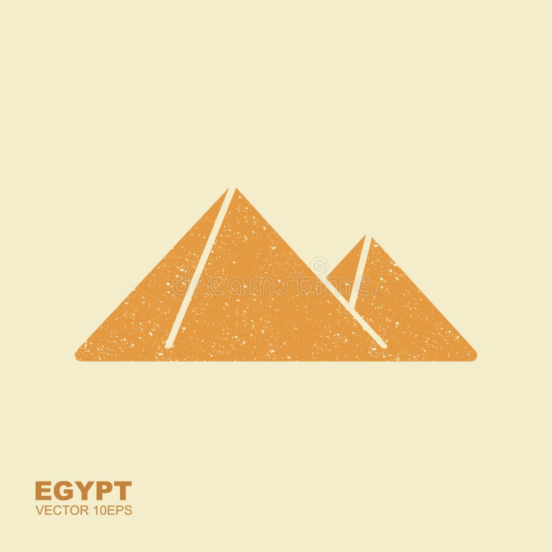 Egyptian Pyramids Vector Symbol Icon Design. Vector Icon with Scuffed ...
