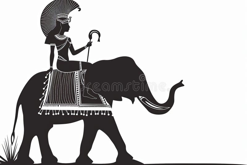 Egyptian Queen Riding a Lion Vector Simple Illustration Generative AI ...