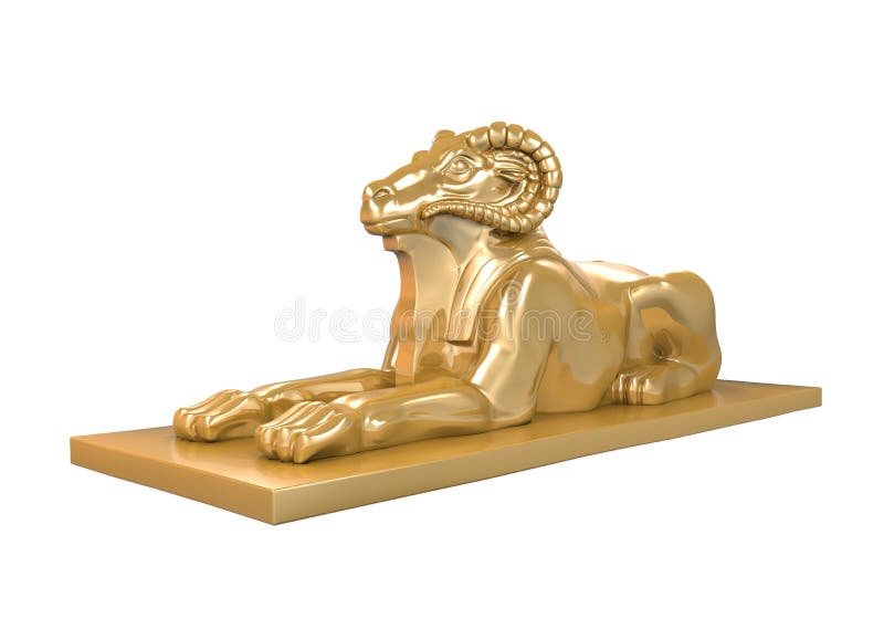 Egyptian Ram Headed Sphinx Statue Stock Illustration - Illustration of ...