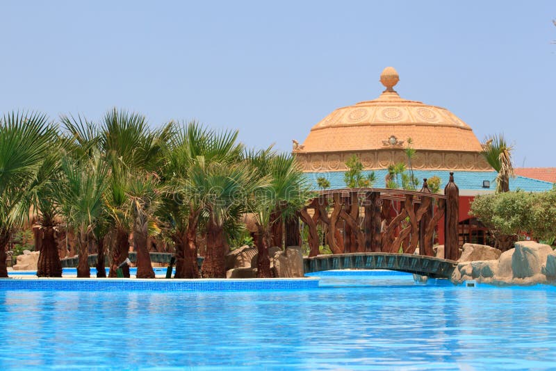 Egyptian Resort Swimming Pool Stock Photo - Image of dome, palm: 20338616